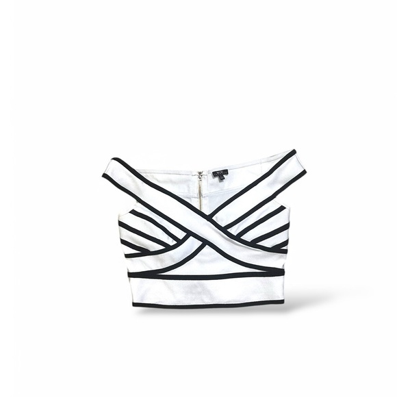 WOW couture | Tops | Wow Couture Offshoulder Bandage Crop Top White ...
